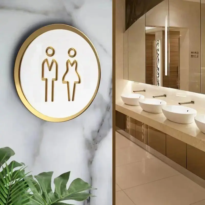Acrylic Creative Modern Toilet Sign Bathroom Logo Washroom Wc Door ...