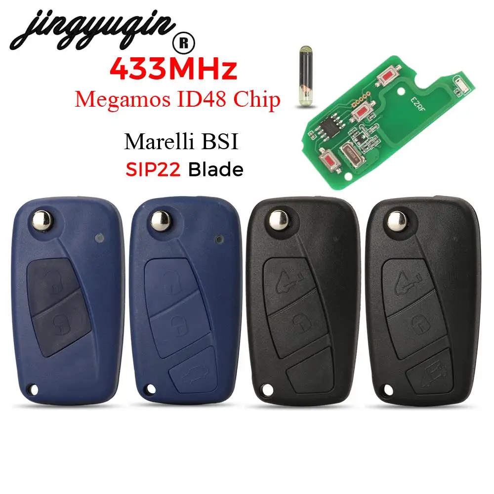 jingyuqin-433MHz-Remote-Key-Megamos-ID48-For-FIAT-Bravo-Linea-Stilo ...