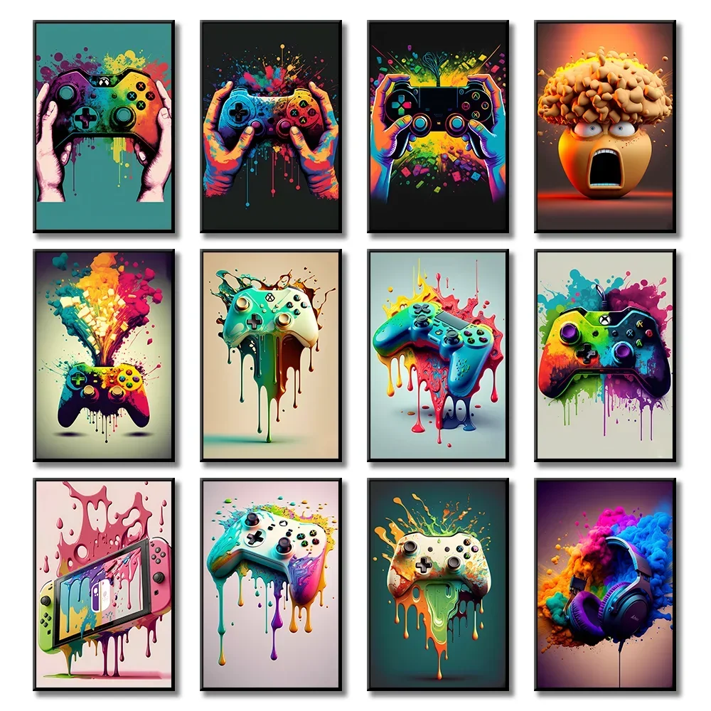 Colorful-Game-Controller-Wall-Art-Poster-Prints-Nordic-Aesthetic ...