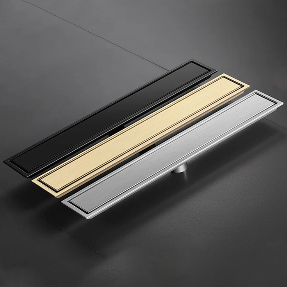 Invisible Tile Floor Drain Brshed Gold Black 304 Stainless Steel ...
