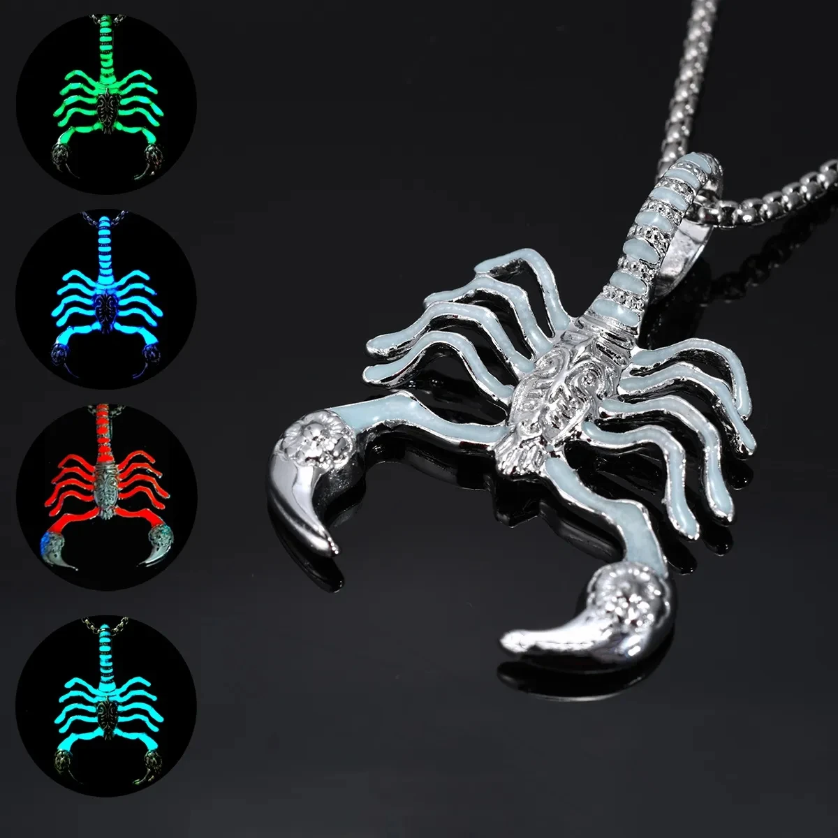 Luminous-Vintage-Scorpion-Pendant-Stainless-Steel-Chain-Men-Statement ...