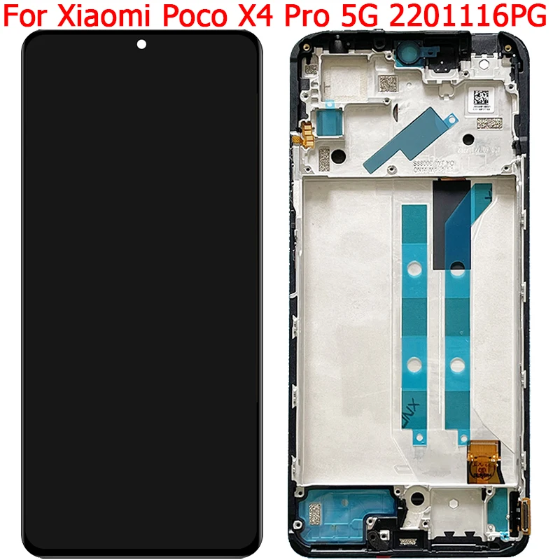 Novo original para xiaomi poco x4 pro 5g display lcd com moldura 6.67 "poco x4 pro 2201116pg lcd ...