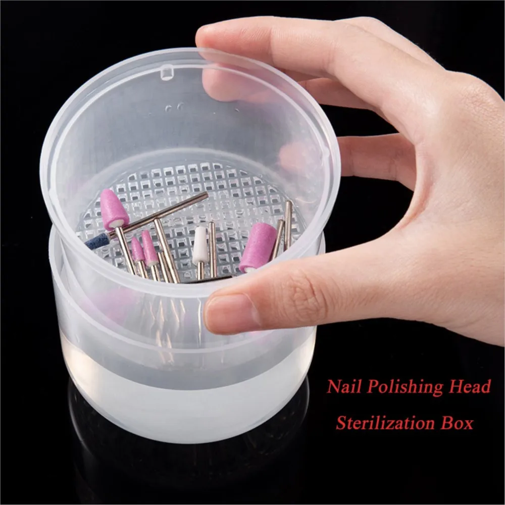 Nail Polishing Head Sterilization Box 82*85mm Round Cleaning ...