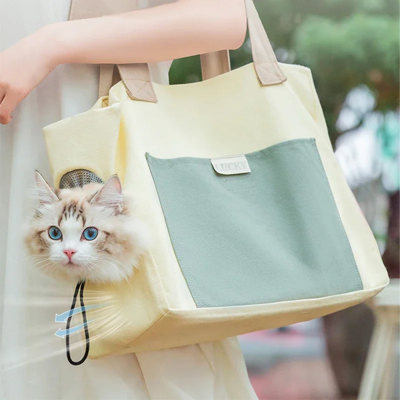 Pet Bag Out INS Portable Cat One Shoulder Warm Canvas Portable Dog ...