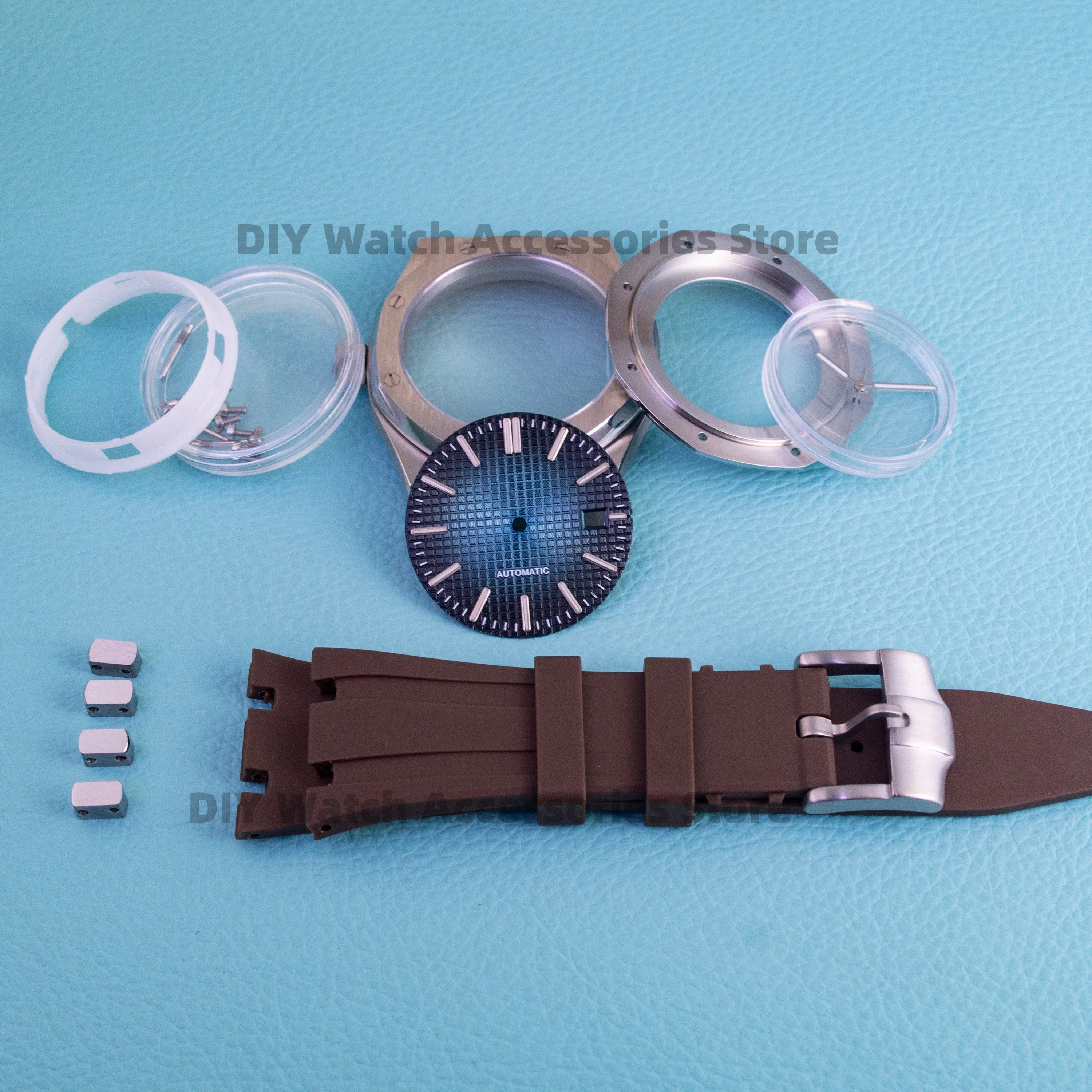 41mm Watch Case Rubber Strap 31.8mm Dial nh35 Hands Stainless Steel ...