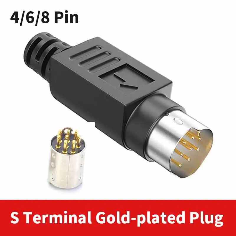5pcs/set MD8 Din Connector with Shell Male Female 4Pin 6Pin 8Pin S ...