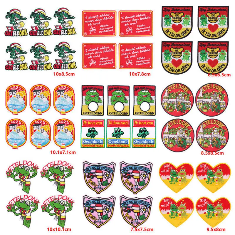 10PCS/Lot Netherland Oeteldonk Frog Patches For Clothes Emblem Carnival ...