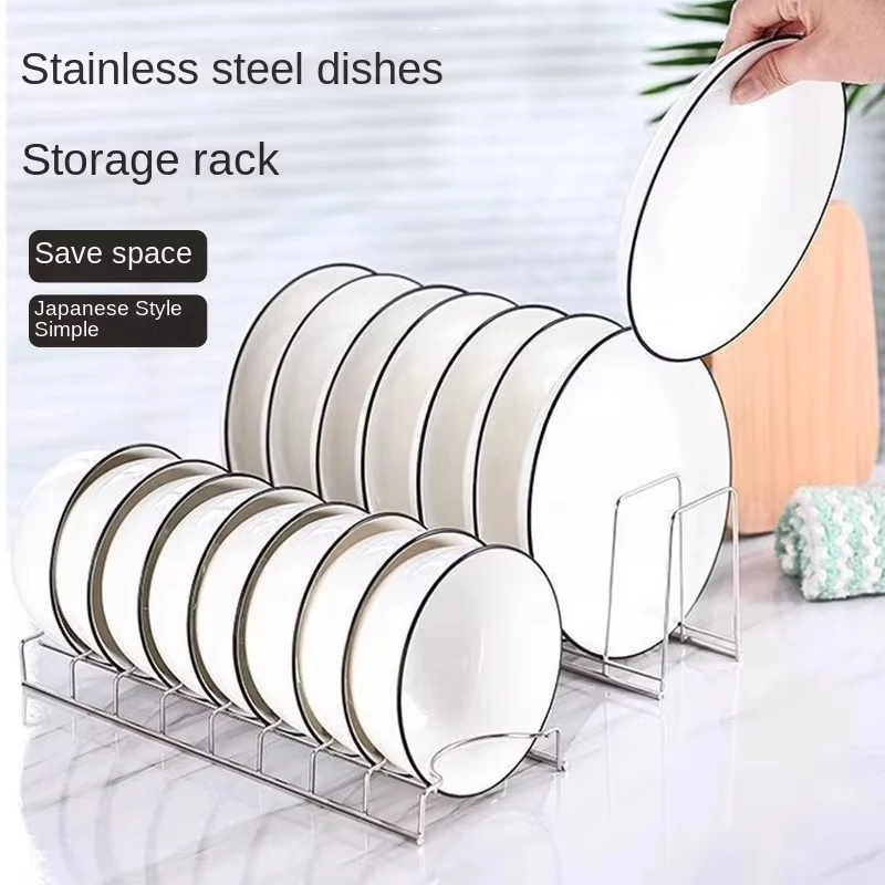 Stainless Steel Dish Draining Rack Multipurpose Silver Plates Storage ...