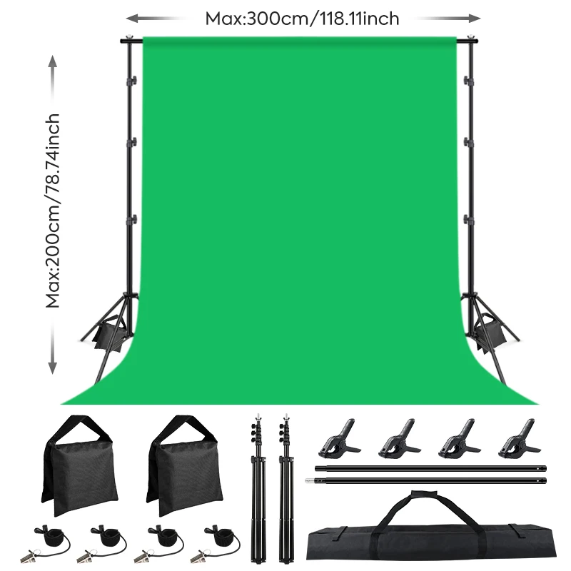 3x2m-Ajust-vel-Backdrop-Stand-Kit-Para-Retrato-Fotografia-De-Produto ...