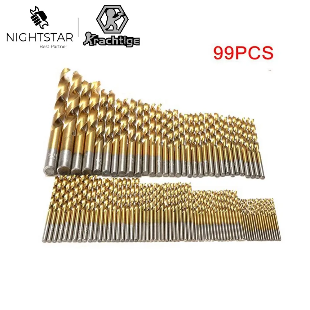 티타늄 코팅 드릴링 비트 HSS 99 개, 금속 강철 목공 도구용|drill bit set tool|hss hightitanium coated hss - AliExpress
