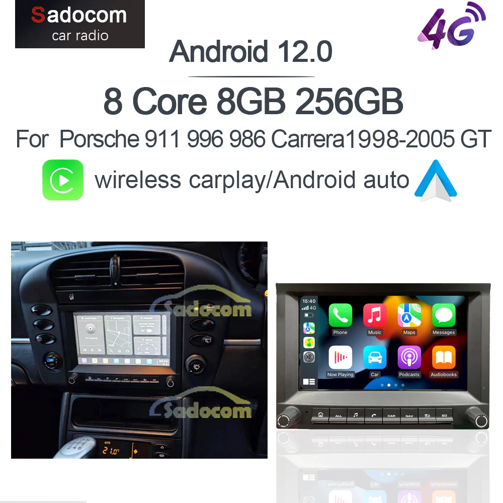 CarPlay 7" 2 din Android 12.0 Car DVD player 8 Core 4GB DSP multimedia GPS autoradio For Porsche ...