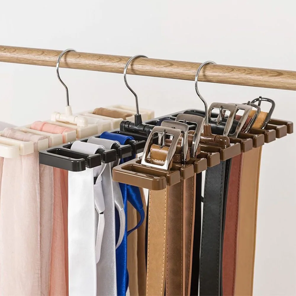 ABS Tie Belt Hanger Portable Closet Organization Storage Holder Hanging ...