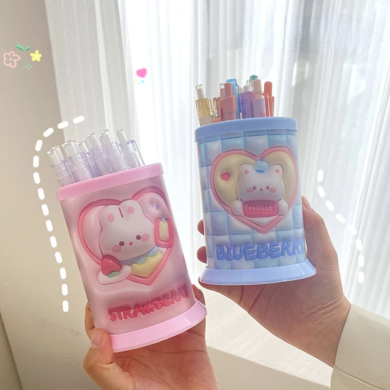 1-Pc-Cartoon-Rabbit-Pen-Holder-Cartoon-Cute-Creative-Girl-Heart-Student ...