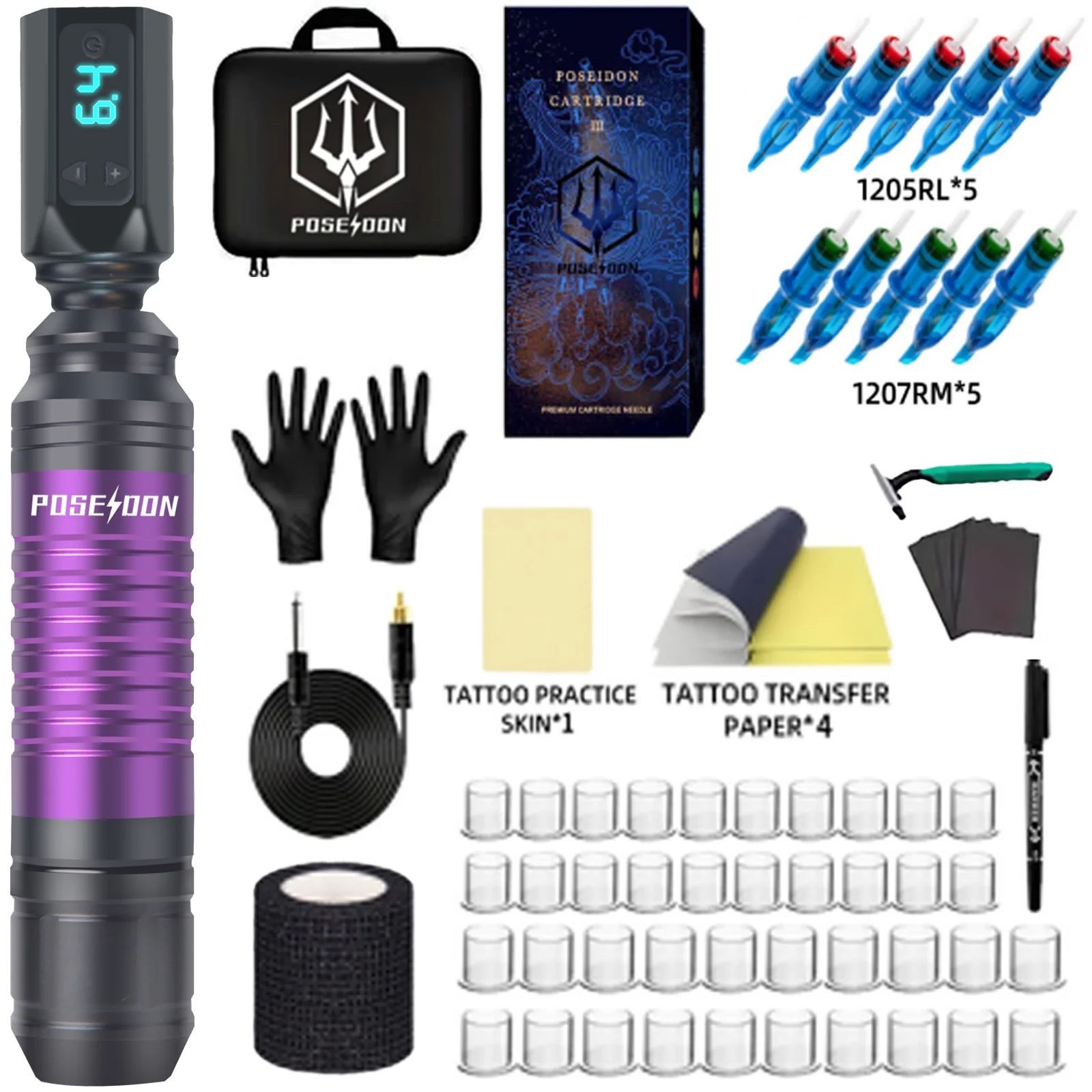 Tattoo-Pen-Kit-POSEIDON-Tattoo-Pen-Kit-With-Power-Supply-RCA-Interface ...