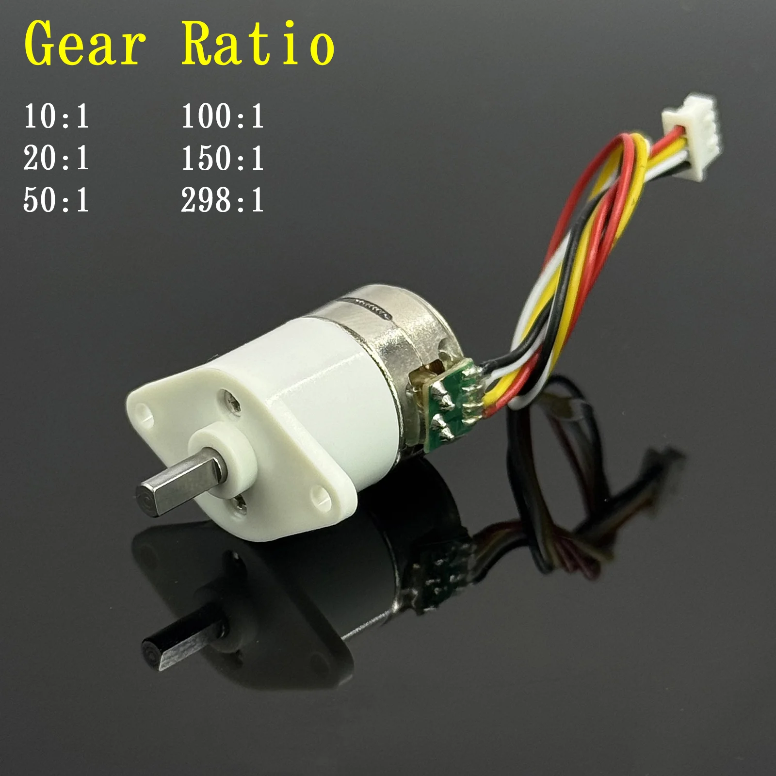 DC 5V-12V Micro 15mm caja de cambios 2 fases 4 cables relación de ...
