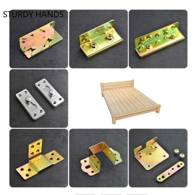 4pair-Metal-Bed-Bracket-Hinge-Fastener-Wood-Board-Connector-for-Bed ...