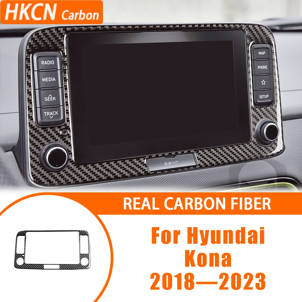 Car Accessories Carbon Fiber Interior Center Navigation Display Panel ...