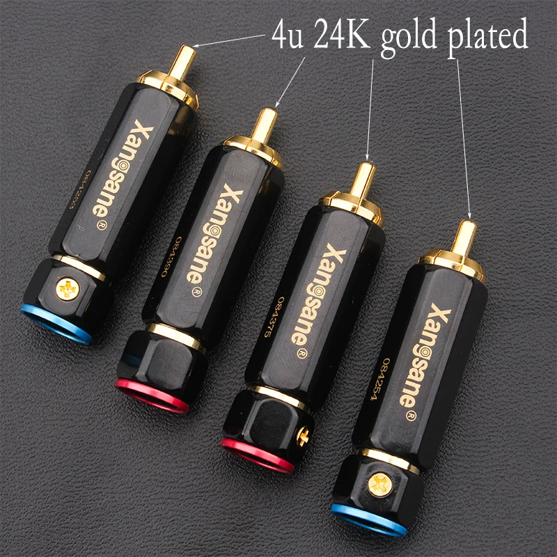 HIFI Self-locking Audio Adapter Solder-free RCA Plug Gold Plated Lotus ...