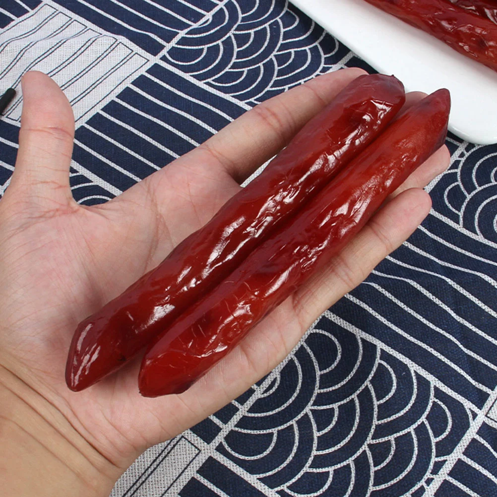 2Pcs Artificial Food Lifelike Realistic Sausage Food Model Kitchen Food ...