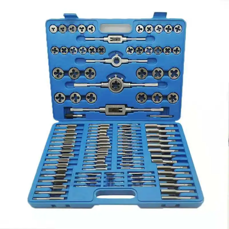 110PCS-Tap-and-Die-Set-Metric-Wrench-Thread-Tools-Alloy-Steel-with-Blue ...