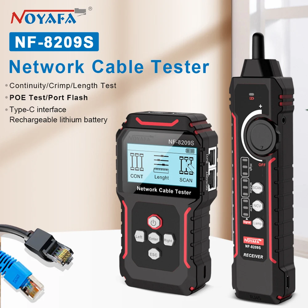 Noyafa-NF-8209S-Network-Cable-Tester-LCD-Display-Cable-Tracker-Poe ...