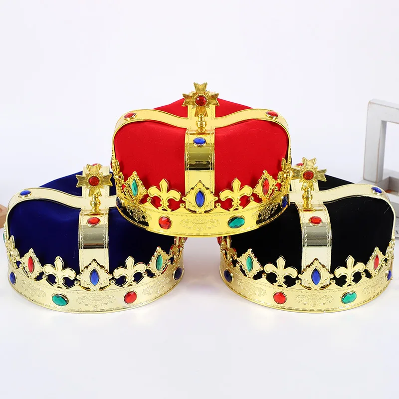 Cosplay-Red-King-Crown-Hat-with-Acrylic-Drilling-Carnival-Girl-Princess ...