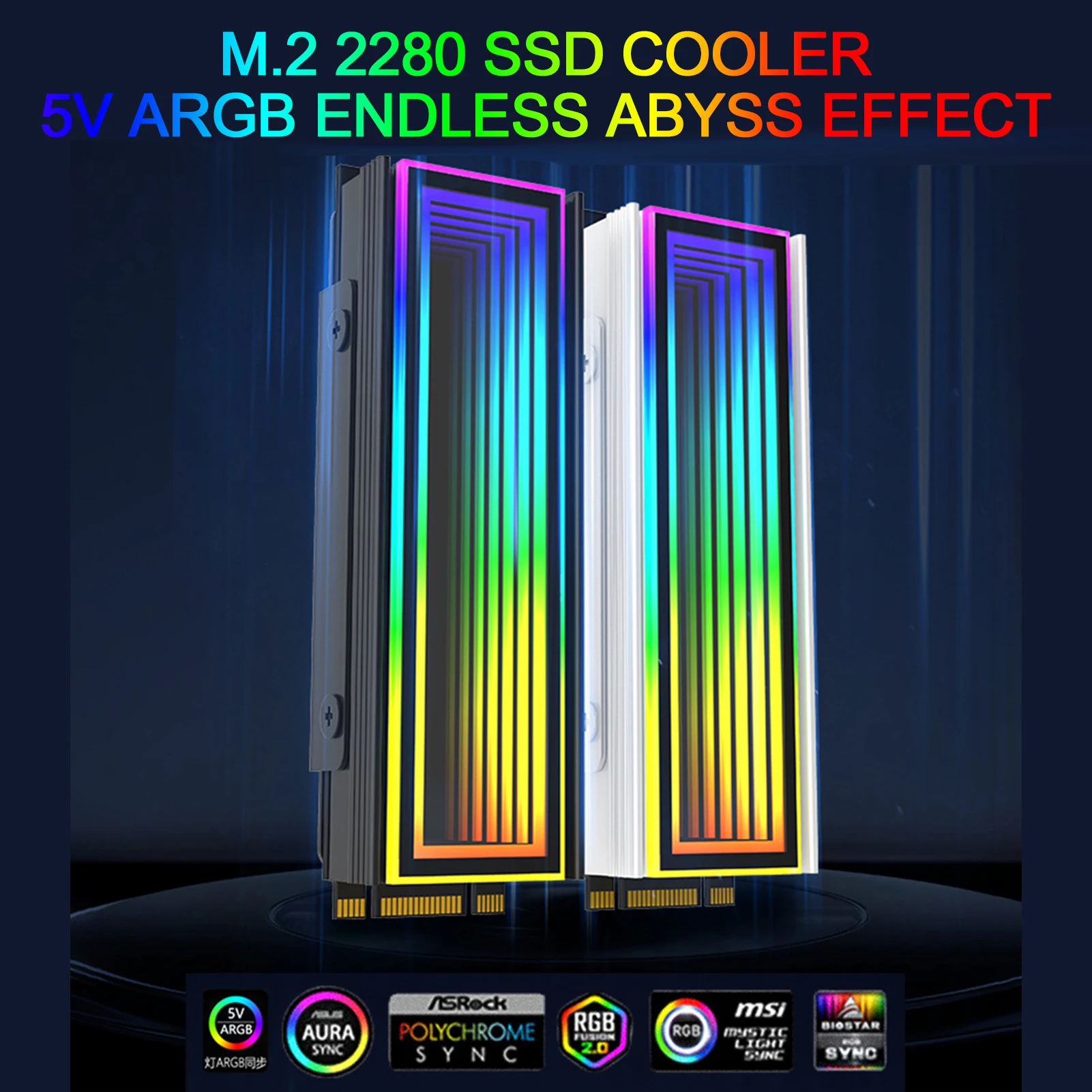 M-2-Nvme-SSD-Radiator-Heat-Sink-5V-3PIN-ARGB-Heat-Cooler-Radiator-AURA ...