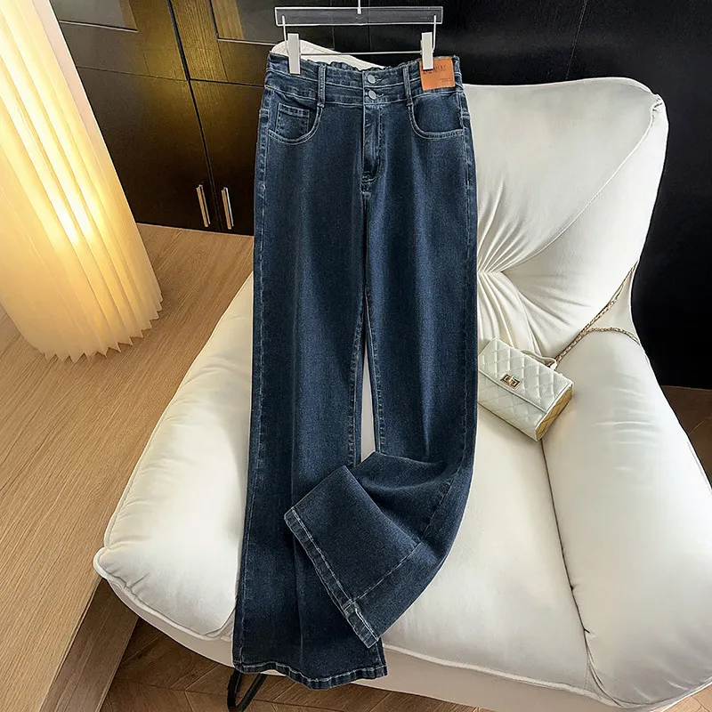 150Kg Plus Size Women's Spring Autumn Jeans High Waisted Casual Loose ...