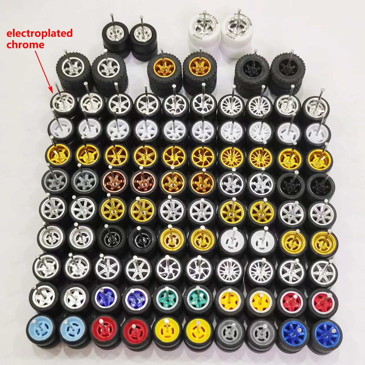 50sets-1-64-Wheels-Pack-with-Rubber-Tires-Axles-for-1-64-Matchbox ...
