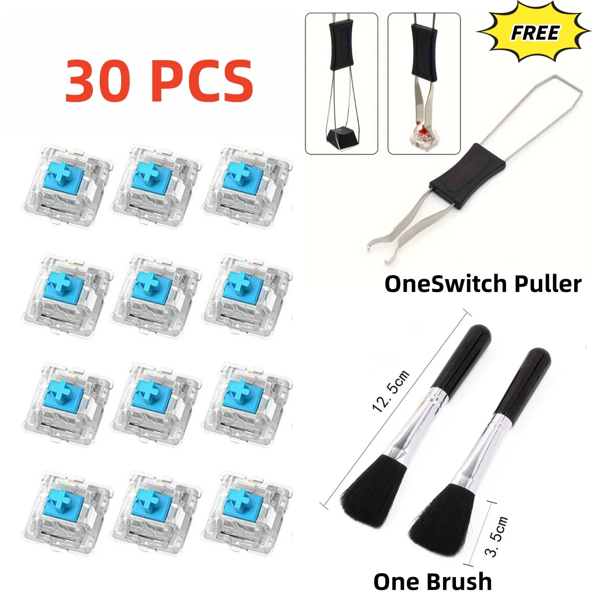 30/50/90 Pcs 3-Pin Cross Tactile Mechanical Keyboard Switches | 4 Color ...