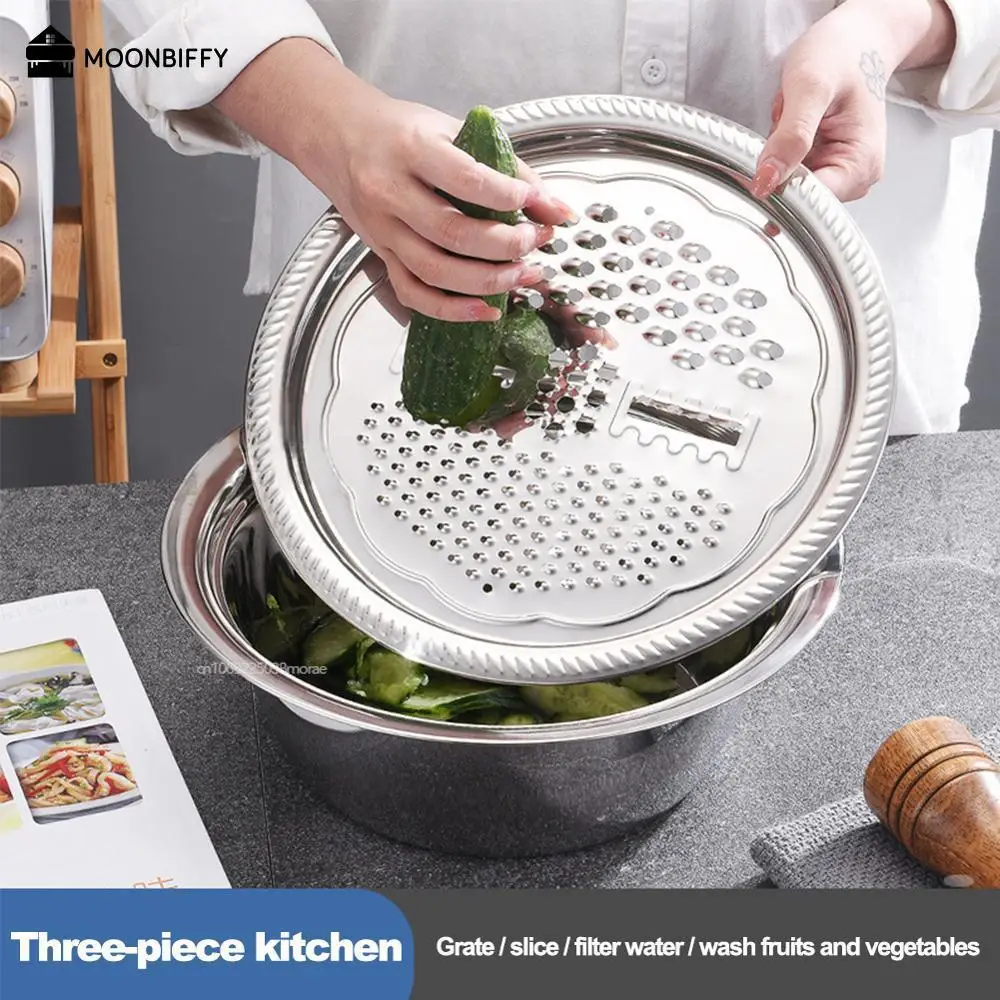 3pcs-stainless-steel-pot-vegetable-cutter-slicer-drain-basket-sieve ...