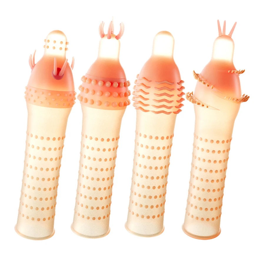 Ultrathin-Reusable-Condom-Penis-Massager-Sleeve-Vibrator-Cock-Ring-Ejaculation-Delay-Soft-Thorn ...