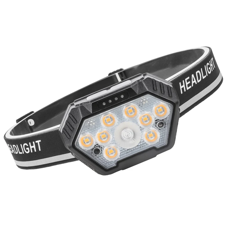 Long battery life strong headlight with reflective strip, multi-color ...