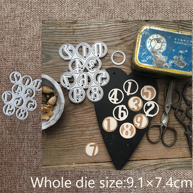 XLDesign-Craft-Metal-stencil-mold-Cutting-Die-Number-circle-decoration ...