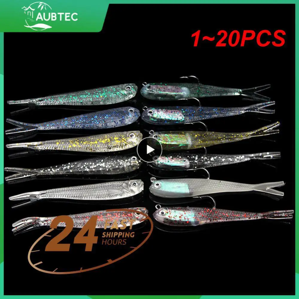 1-20PCS-Soft-Lure-Shad-Tail-75mm-with-Or-Without-Hook-Fish-Artificial ...