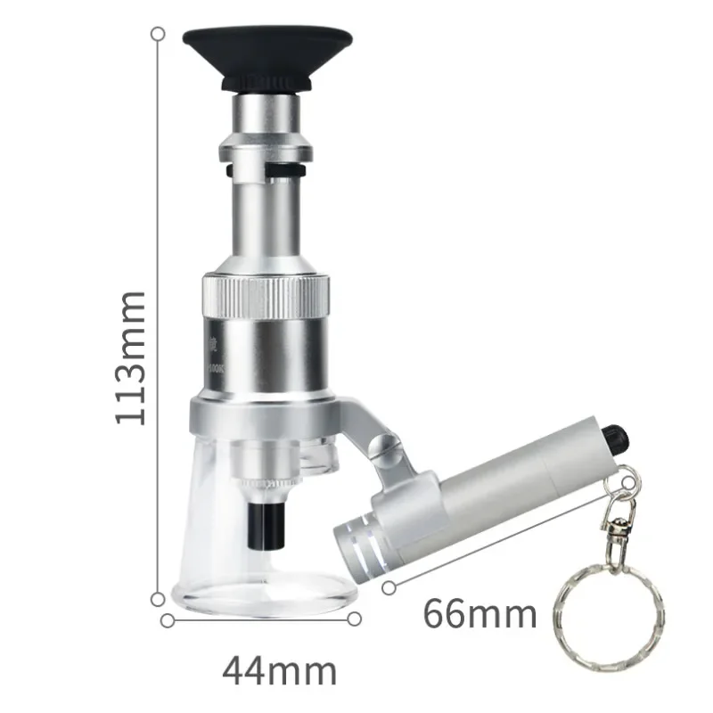 100K graduated magnifying glass, 100x mirror, ruler microscope, lamp ...