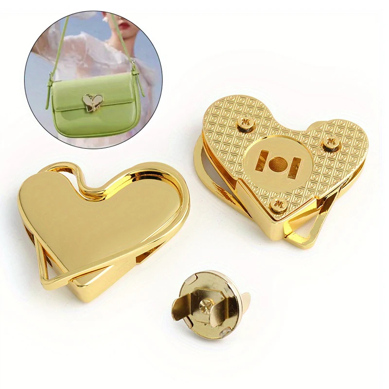 2PCS-Handbag-Metal-Heart-Magnetic-Clasp-Heart-Shape-Lock-with-Magnetic ...