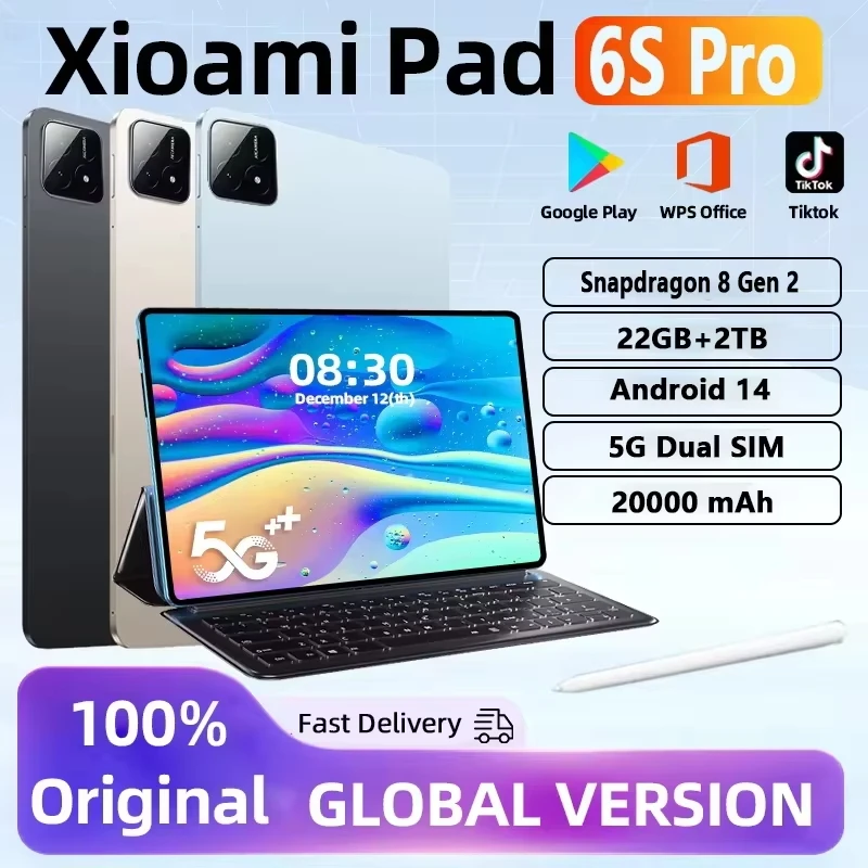 Tablet-Android-14-Pad-6S-Pro-16GB-22GB-1TB-2TB-Snapdragon-8-Gen2-4K-HD ...