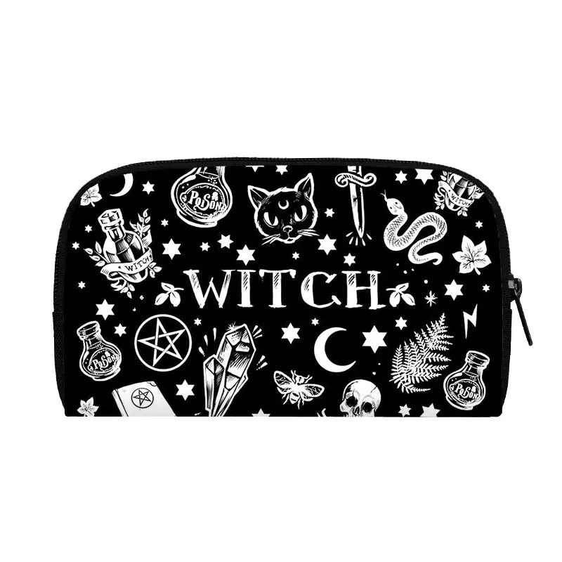 Cute Black Cat Witch Long Wallet Witchcraft Skull Girls Gothic Purse ...
