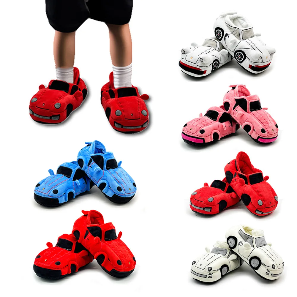 Simulation Sports Car Plush Home Floor Cotton Slippers For Men And ...