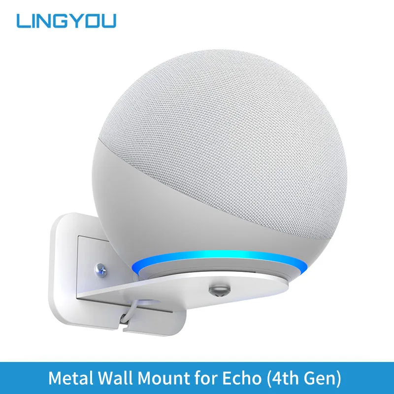 LINGYOU-Wall-Mount-for-Amazon-Echo-4th-Gen-Metal-Shelf-for-Alexa-Echo-4 ...