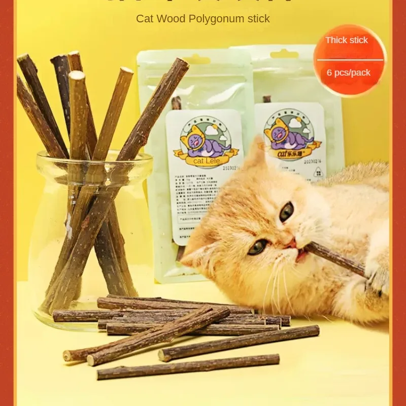 6Pcs-Cat-Molar-Stick-Cleans-Teeth-Natural-Snacks-Catnip-Pet-Tease-The ...