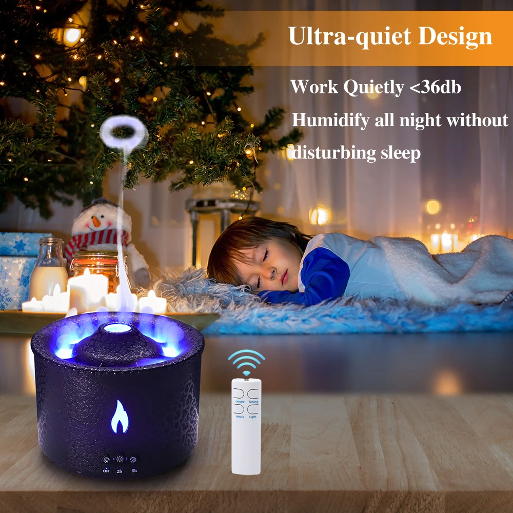 Volcanic-Flame-Aroma-Diffuser-Jellyfish-Air-Humidifier-Fire-with-Remote ...
