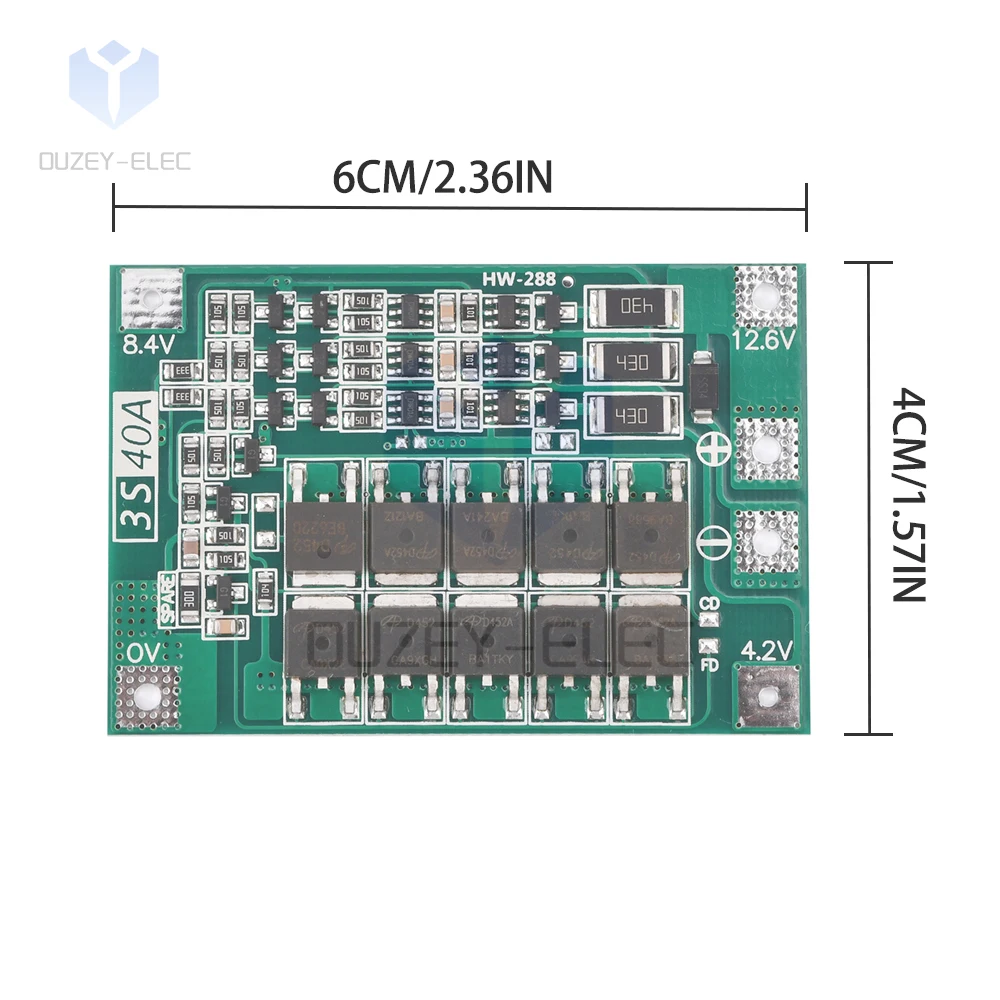 BMS-3S-12V-40A-Lithium-Battery-Protection-Board-PCB-Charger-Protection ...