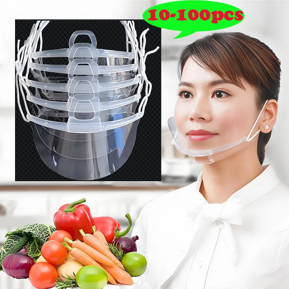 10-100x Chef Reusable Transparent Anti-fog Mask Shield Cover Restaurant ...