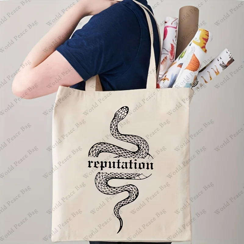 1pc-Reputation-Snake-Pattern-Tote-Bag-Reusable-Shopping-Bags-Foldable ...