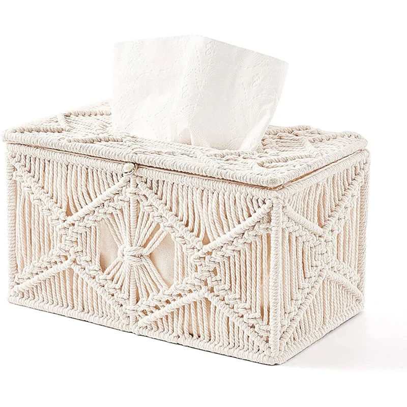 Tissue-Box-Cover-Boho-Decor-Rectangular-Paper-Tissue-Holder-with-Bead ...