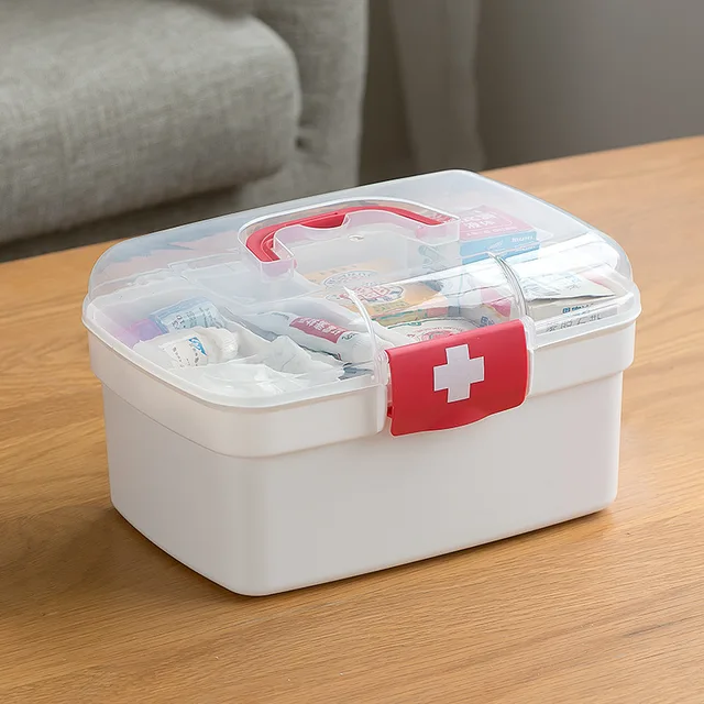 Large Capacity Medicine Organizer Storage Container Family First Aid ...