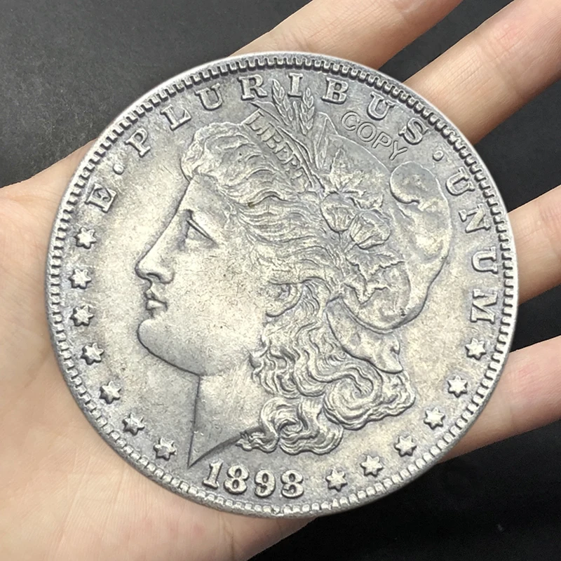 75mm Huge US 1898 Morgan Dollar Gold/Silver Coin Fun Magic Props ...