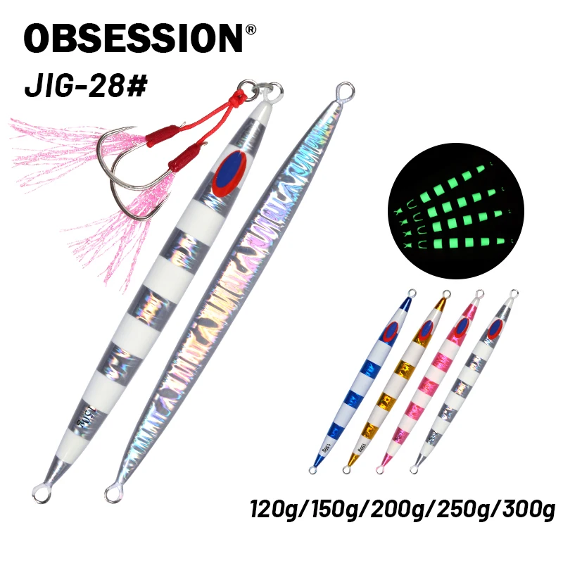 OBSESSION-120g-300g-Fast-Speed-Jigging-lures-Luminous-Saltwater-Fishing ...